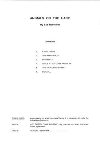 ROTHSTEIN Sue : Animals on the harp LH PH - Camac Harps Shop : Camac ...