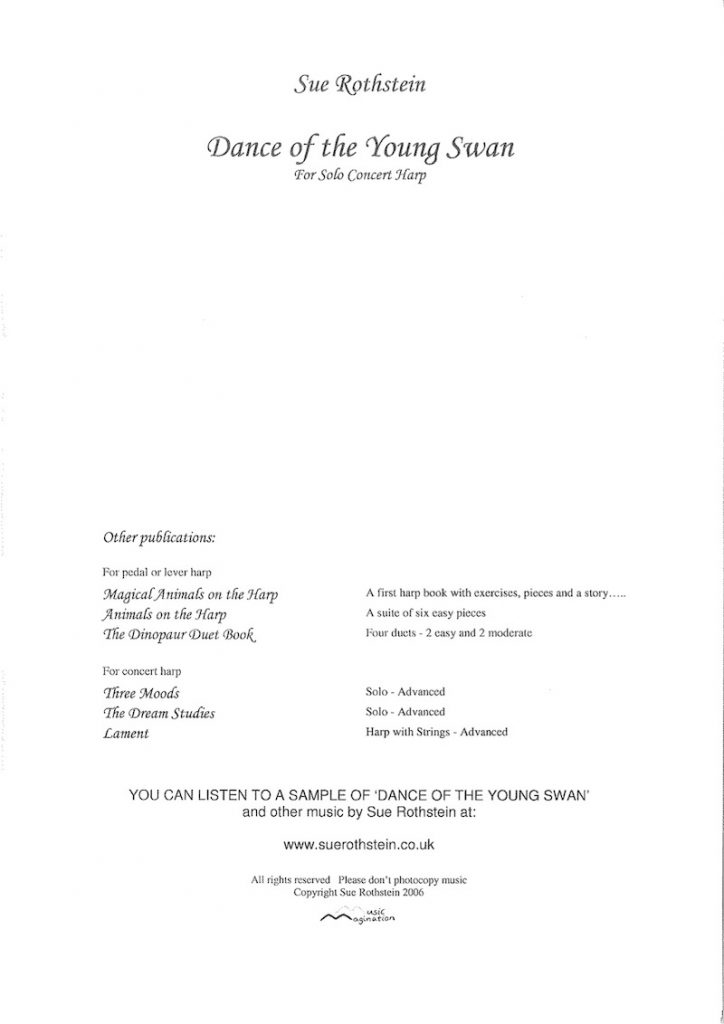 ROTHSTEIN Sue : Dance of the Young Swan - Intermediate - Camac Harps ...
